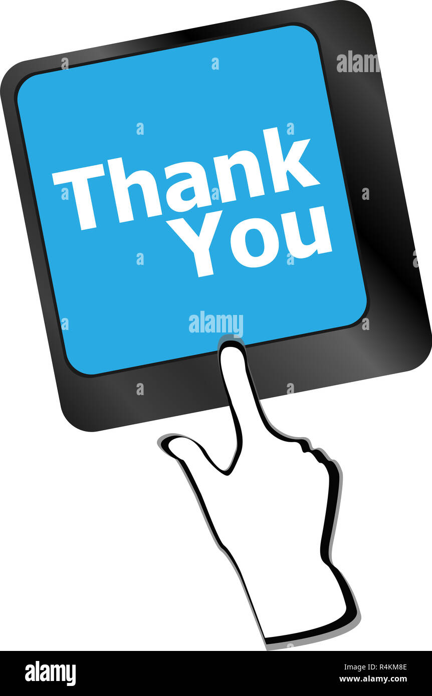 Computer keyboard with Thank You key, business concept Stock Photo - Alamy