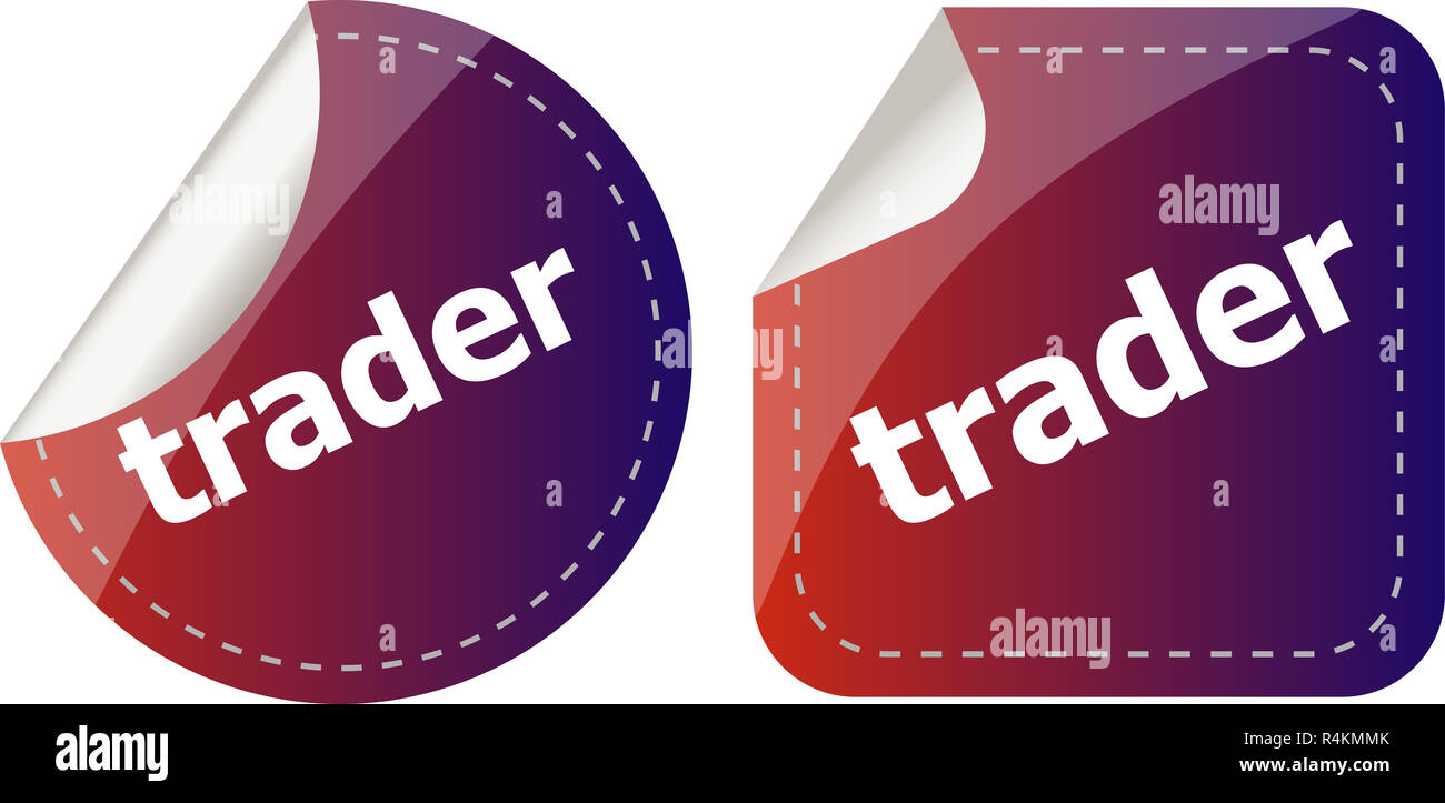 trader. stickers set, web icon button isolated on white Stock Photo - Alamy