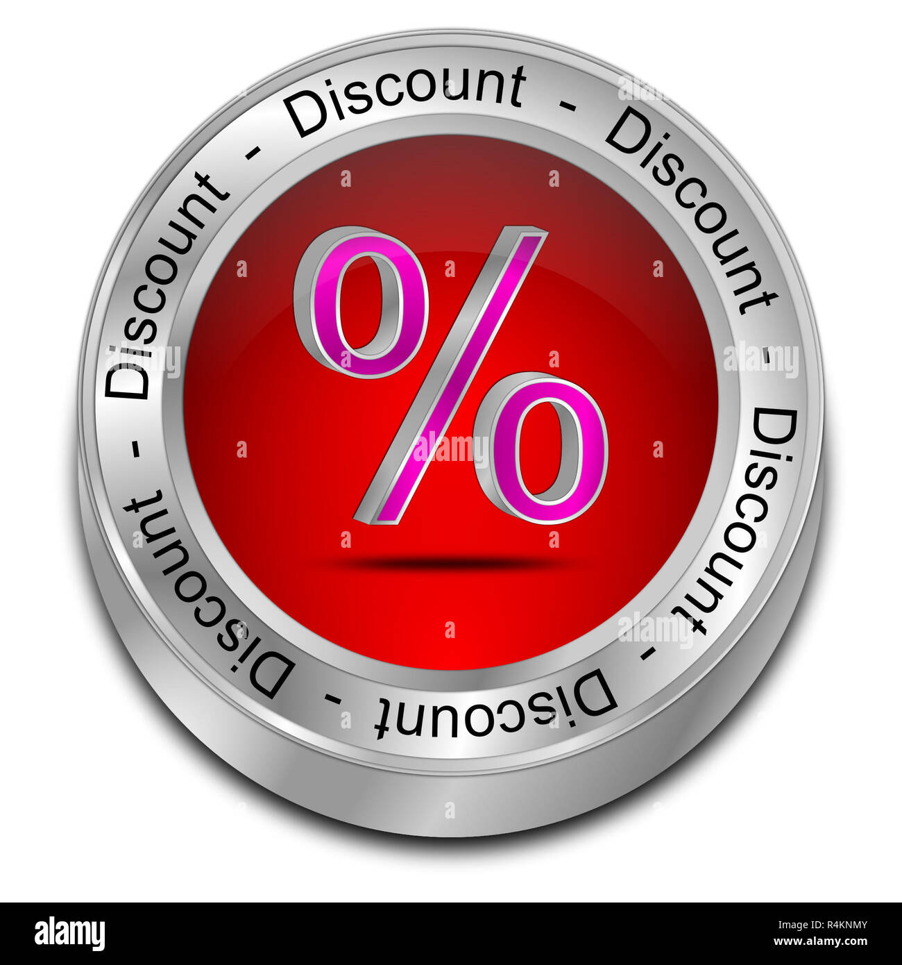 red Discount button - 3D illustration Stock Photo - Alamy