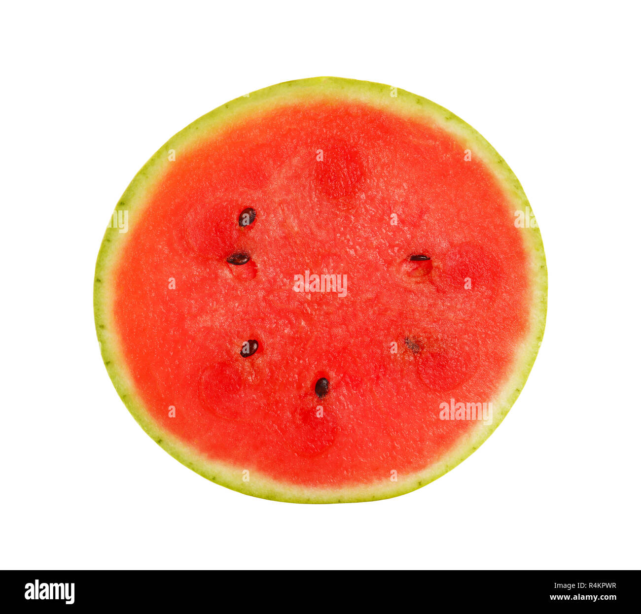 Close up half of fresh red ripe juicy watermelon cut isolated on white ...