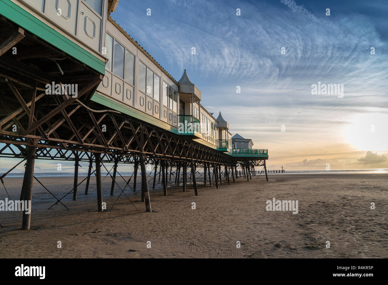 Victorian Pier at St Annes - Sunset Stock Photo - Alamy