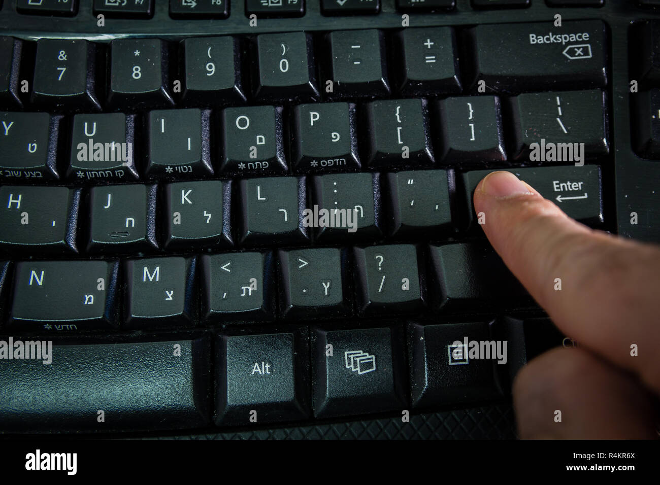 Hacker typing enter hi-res stock photography and images - Alamy