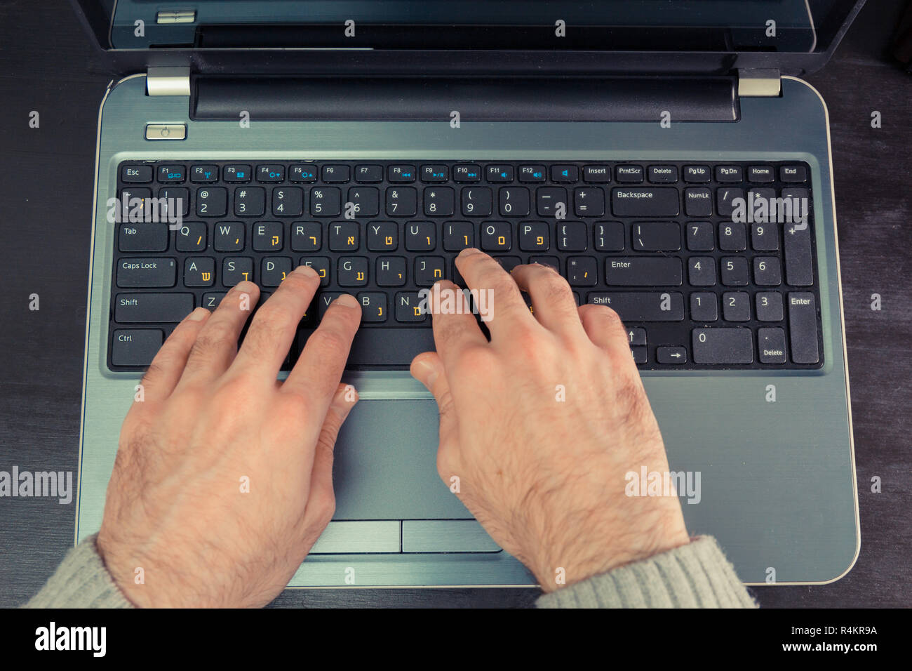 Man typing on english keyboard hi-res stock photography and images - Alamy