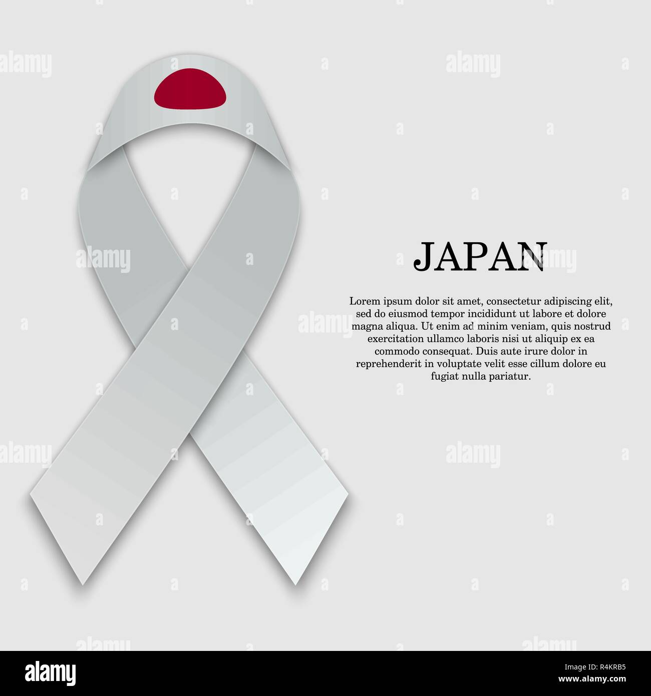 Flag of Japan on stripe ribbon isolated on white background. Template ...