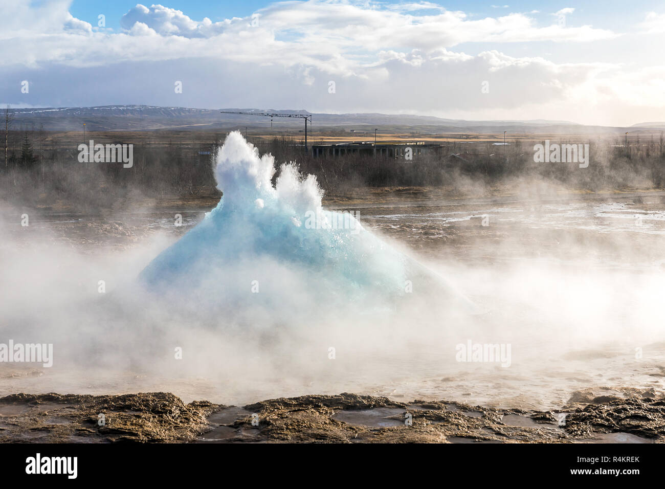 strokkur geysir hot spring Eruption in golden circle Iceland Stock ...