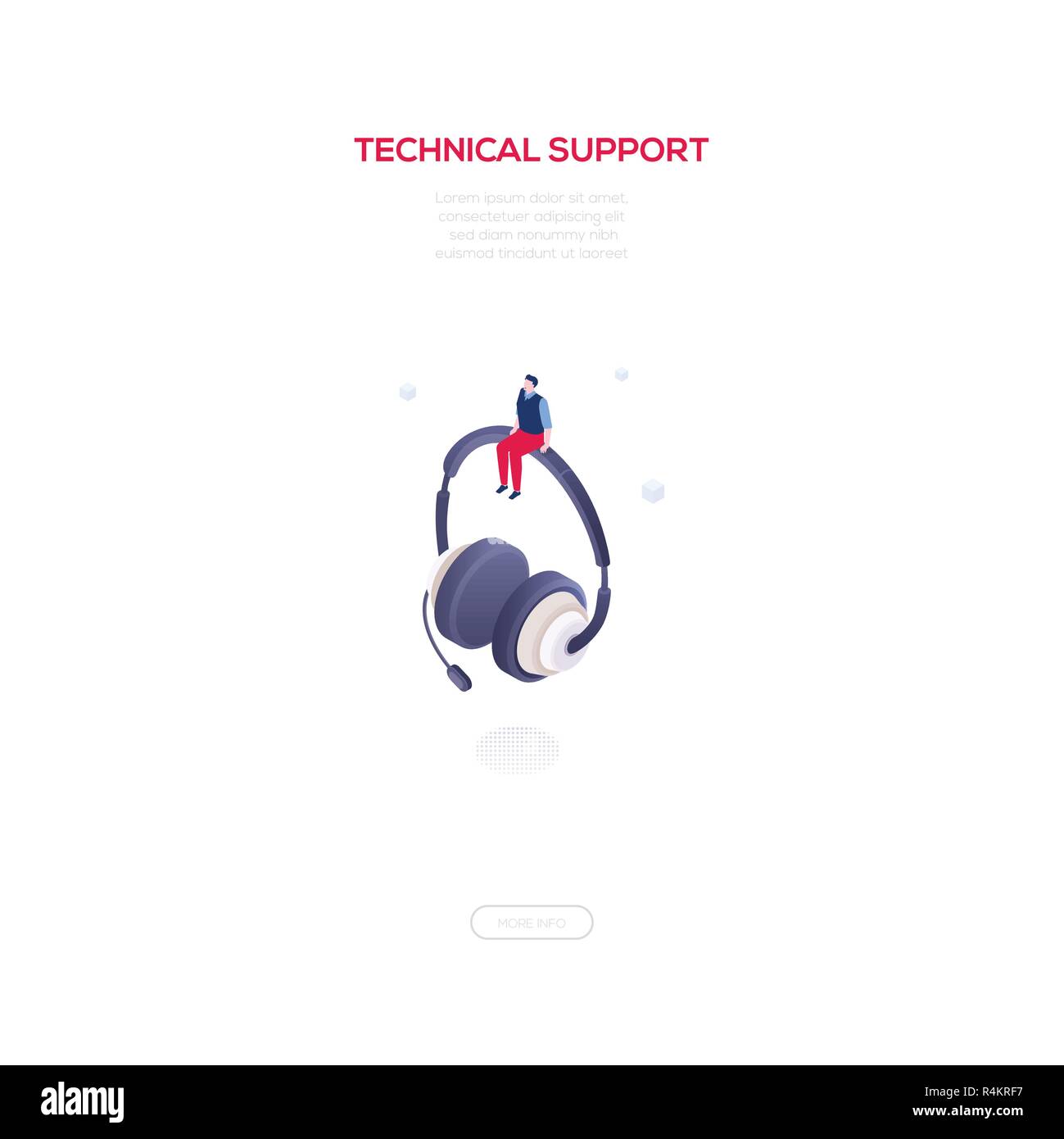 Technical support - modern isometric vector web banner Stock Vector ...