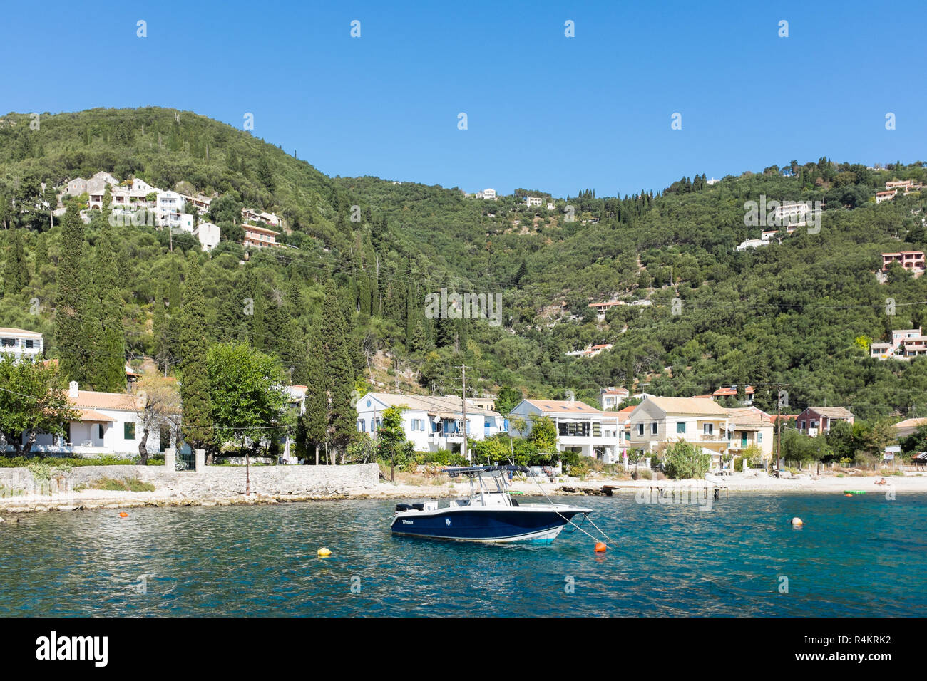 The pretty coastal village of Kalami in Corfu Stock Photo - Alamy