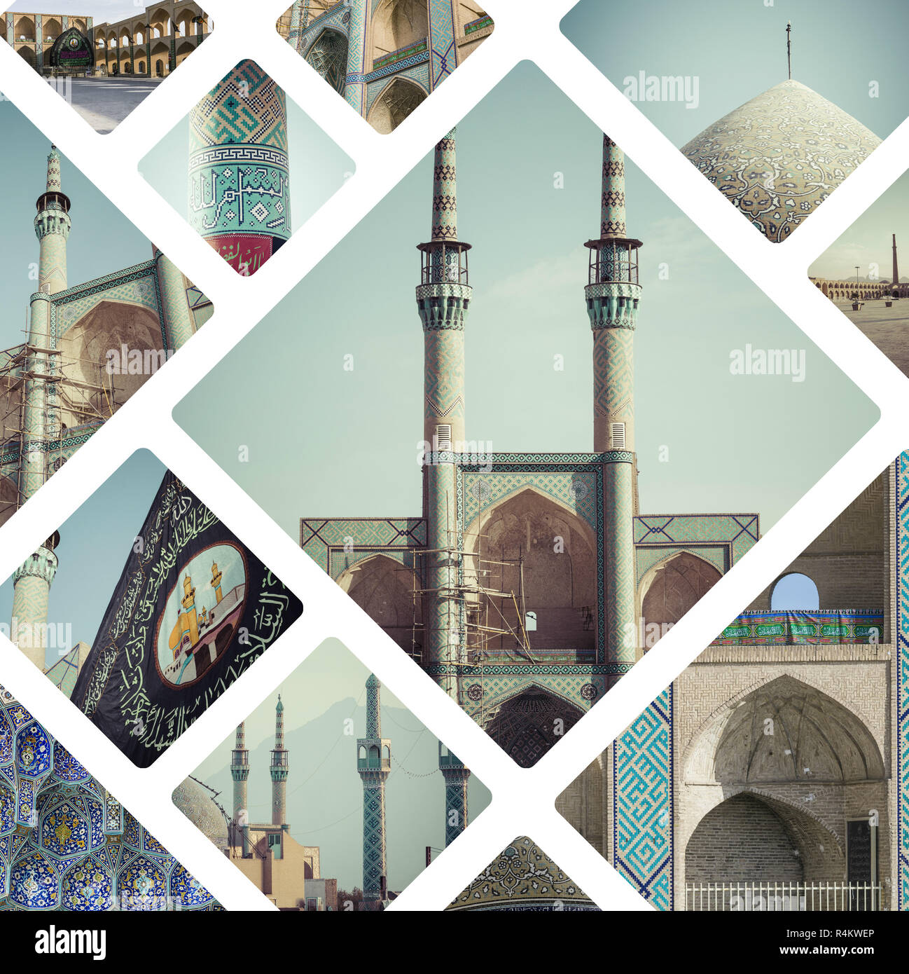 Collage of Iran images - travel background (my photos Stock Photo - Alamy