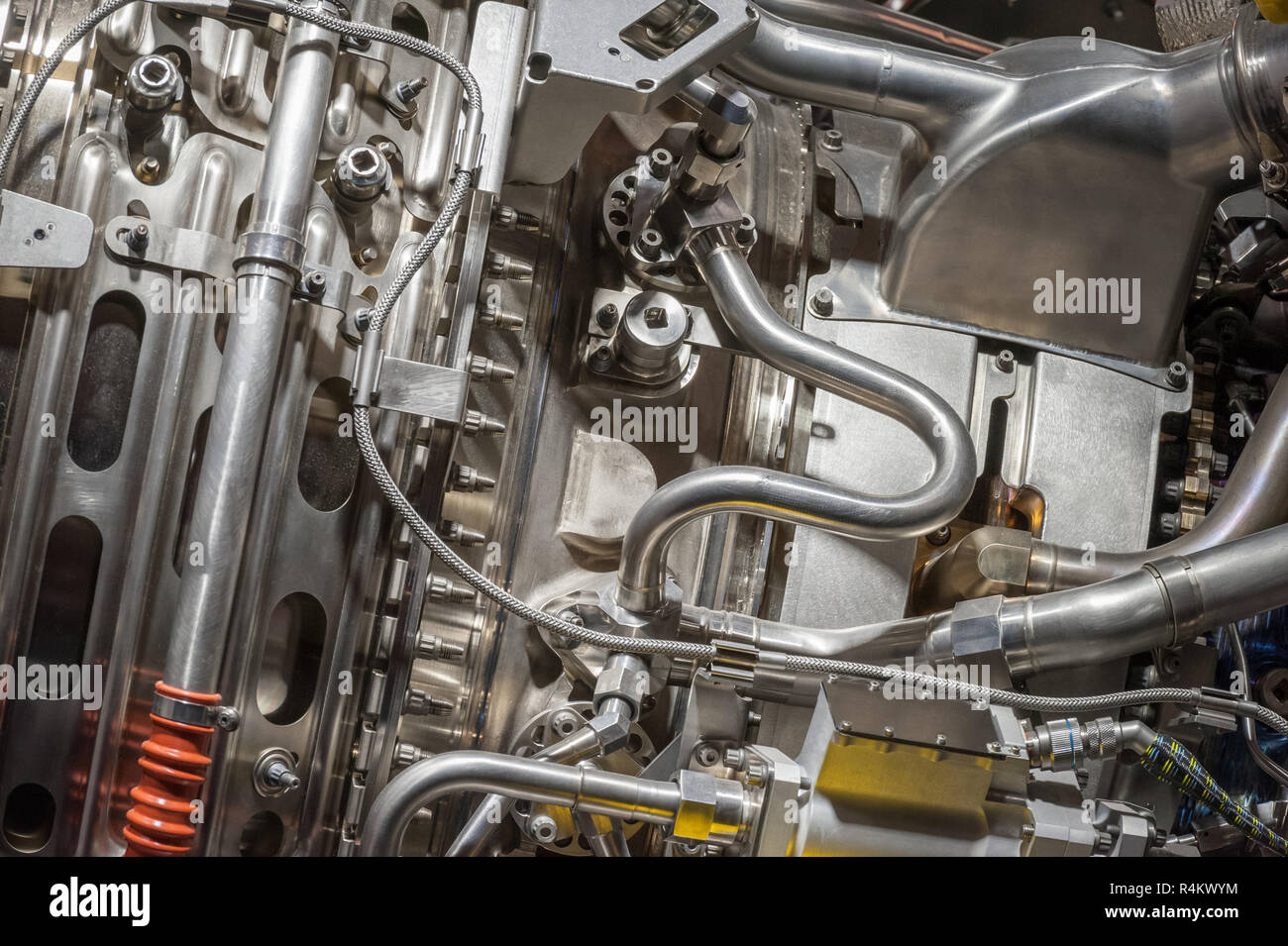 detail of complex jet engine components Stock Photo - Alamy