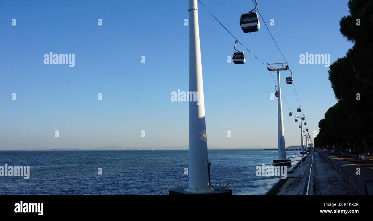 modern new cable car at lisbon in portugal Stock Photo - Alamy