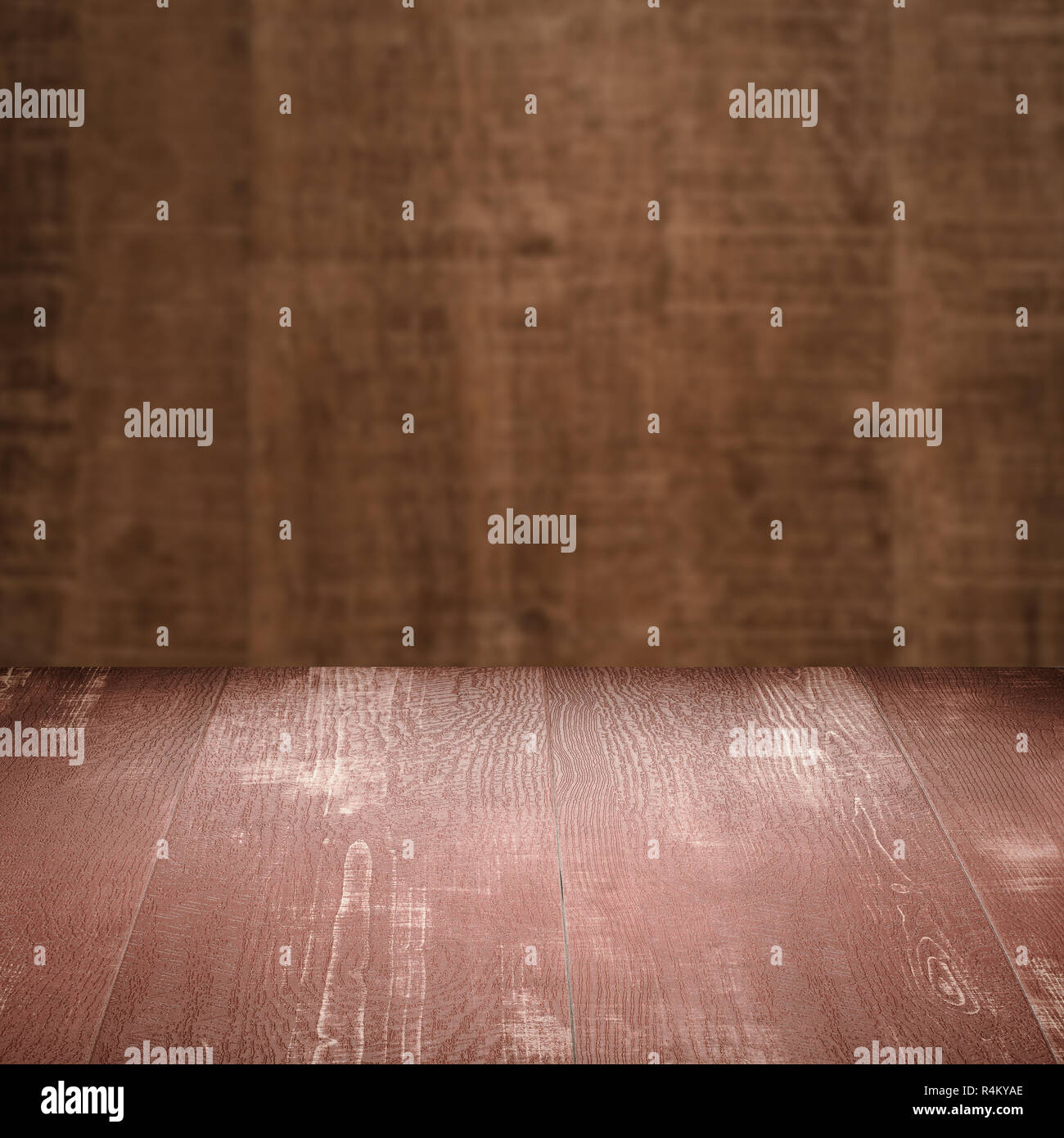 Wood background - table with wooden wall Stock Photo - Alamy