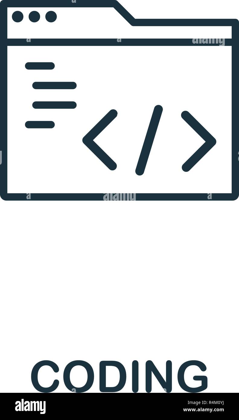 Coding Icon Premium Style Design From Design Ui And Ux Collection Pixel Perfect Coding Icon