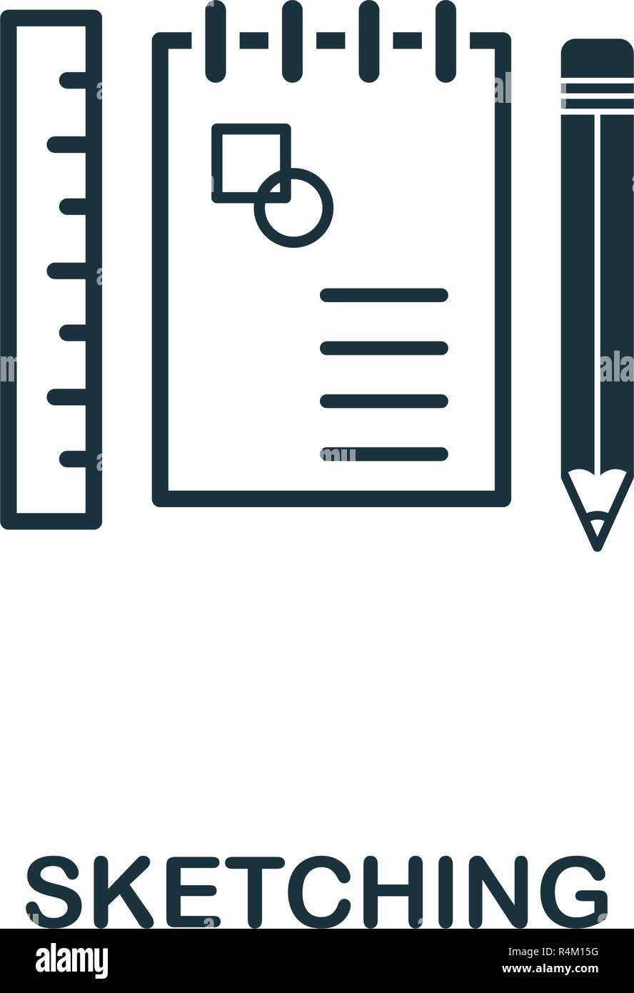 Sketching icon. Premium style design from design ui and ux collection ...