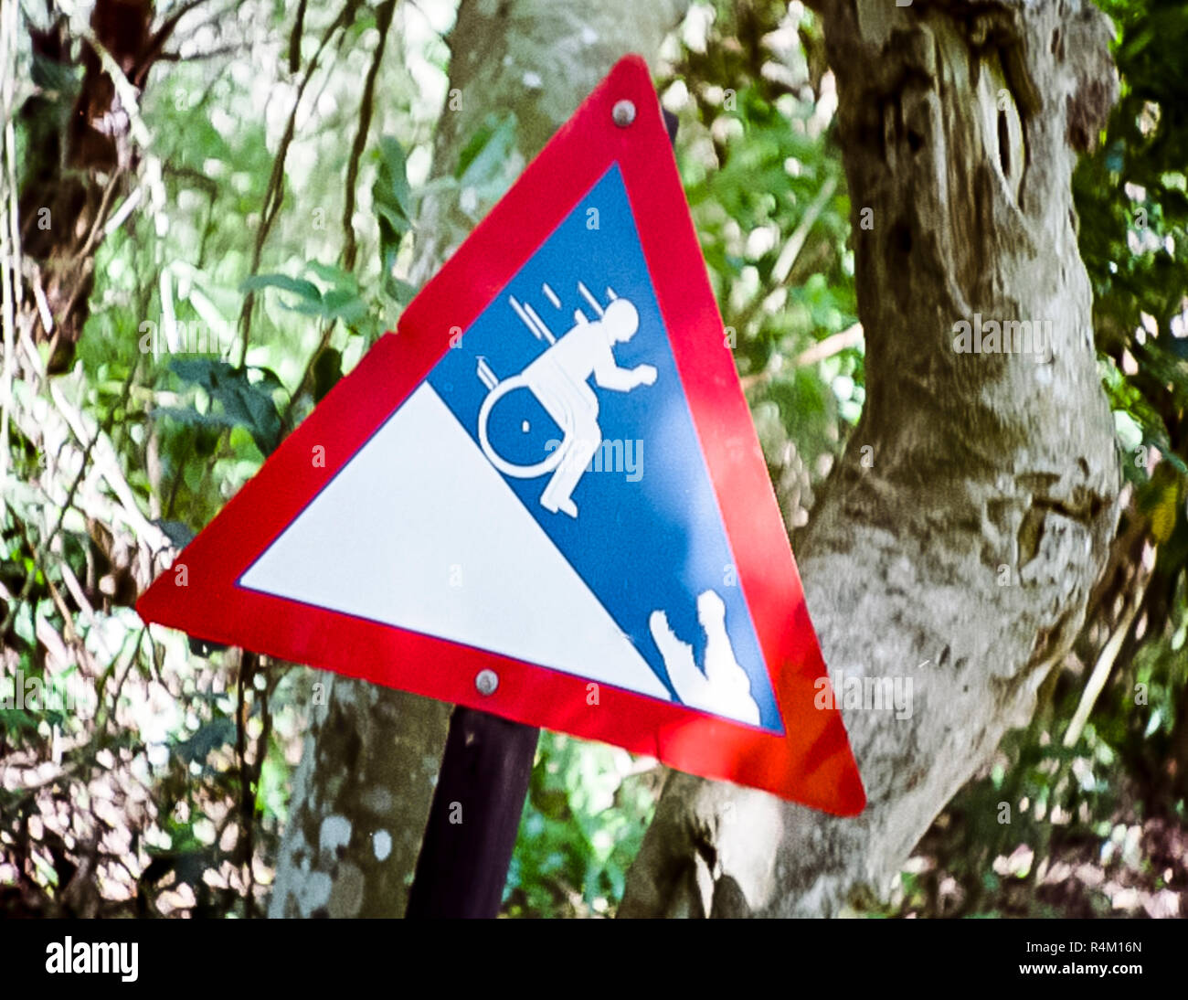Road Sign: Crocodile warning for wheel chair drivers Stock Photo - Alamy