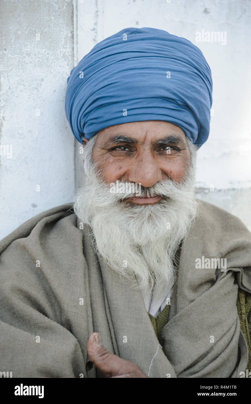 old indian sikh looking at camera. 26 february 2018 Amritsar, India ...