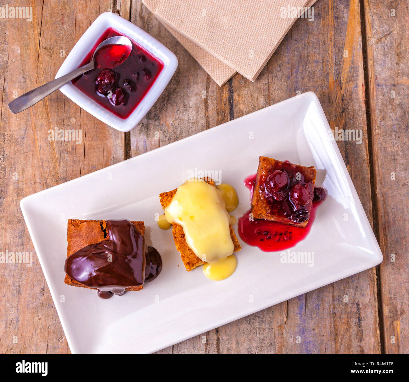 A delightful selection of sweet mini cakes consisting of finger ...