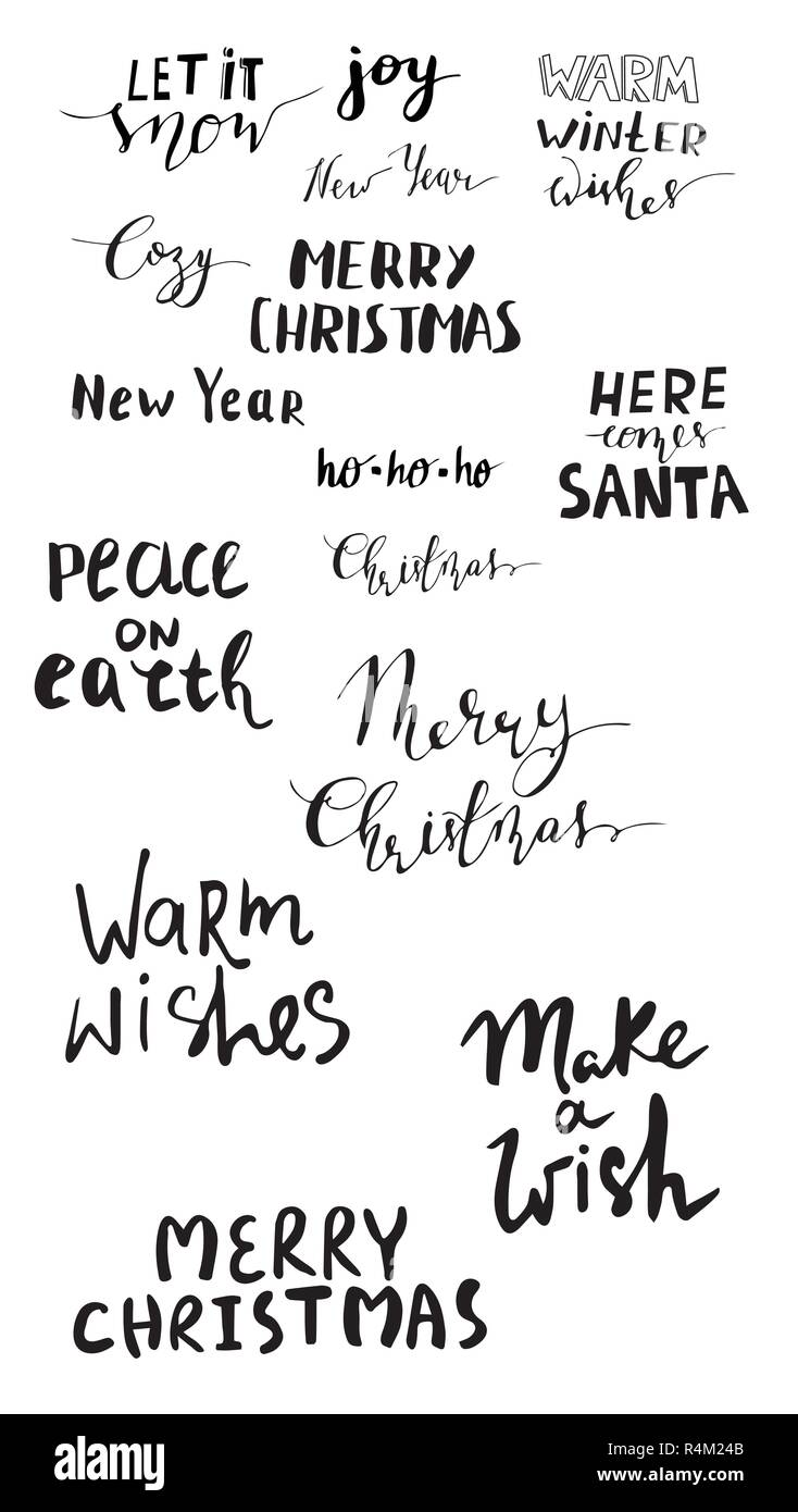 Set of Christmas lettering handwritten Stock Vector Image & Art - Alamy
