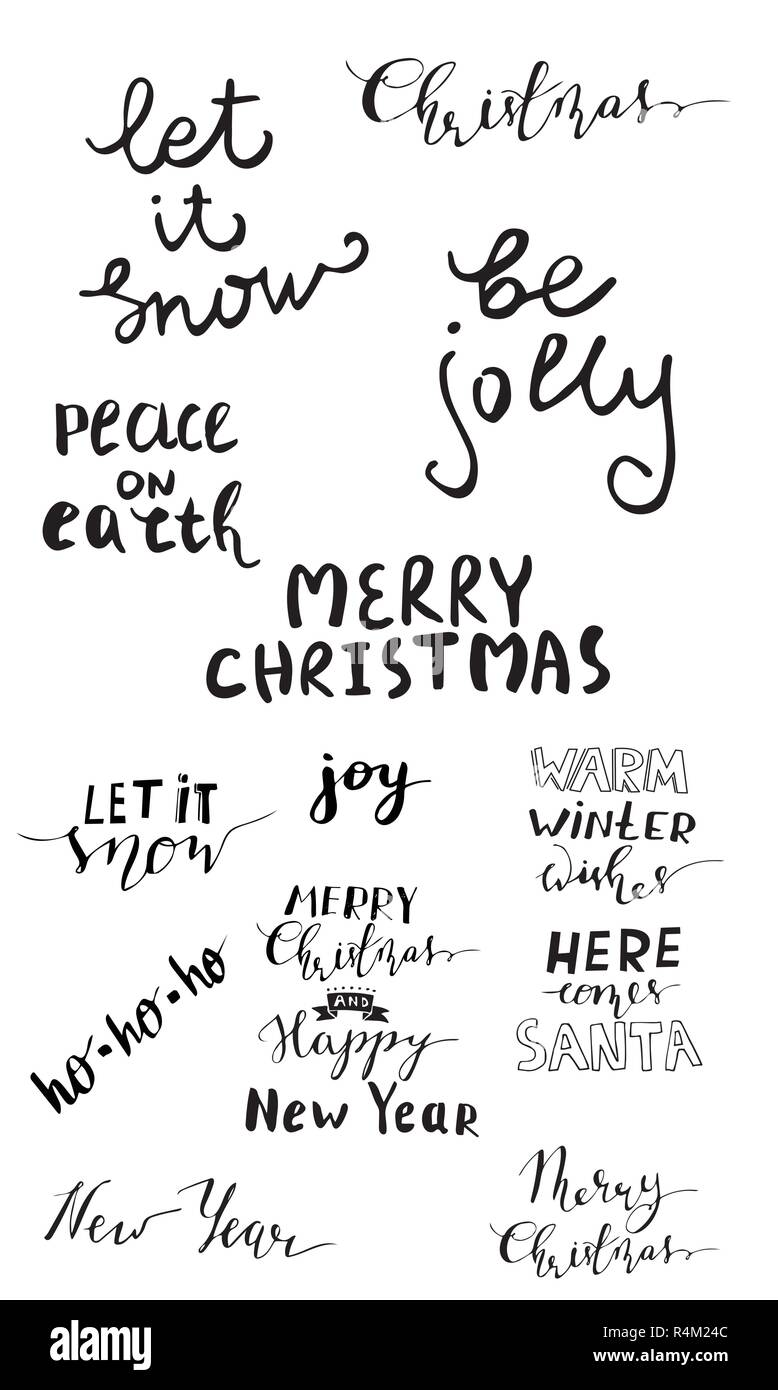 Set of Christmas lettering handwritten Stock Vector Image & Art - Alamy