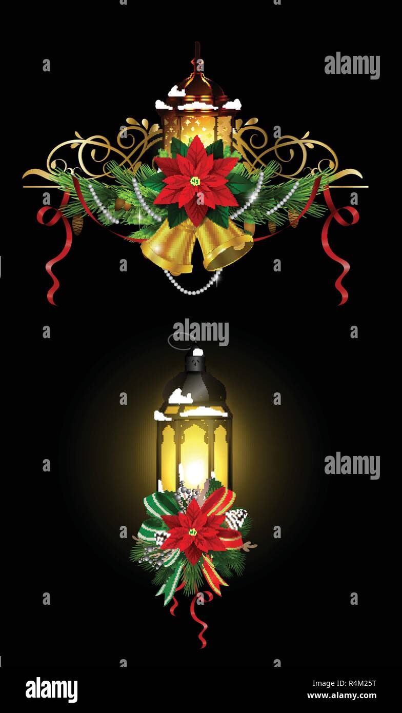 Christmas decoration with street light Stock Vector Image & Art - Alamy