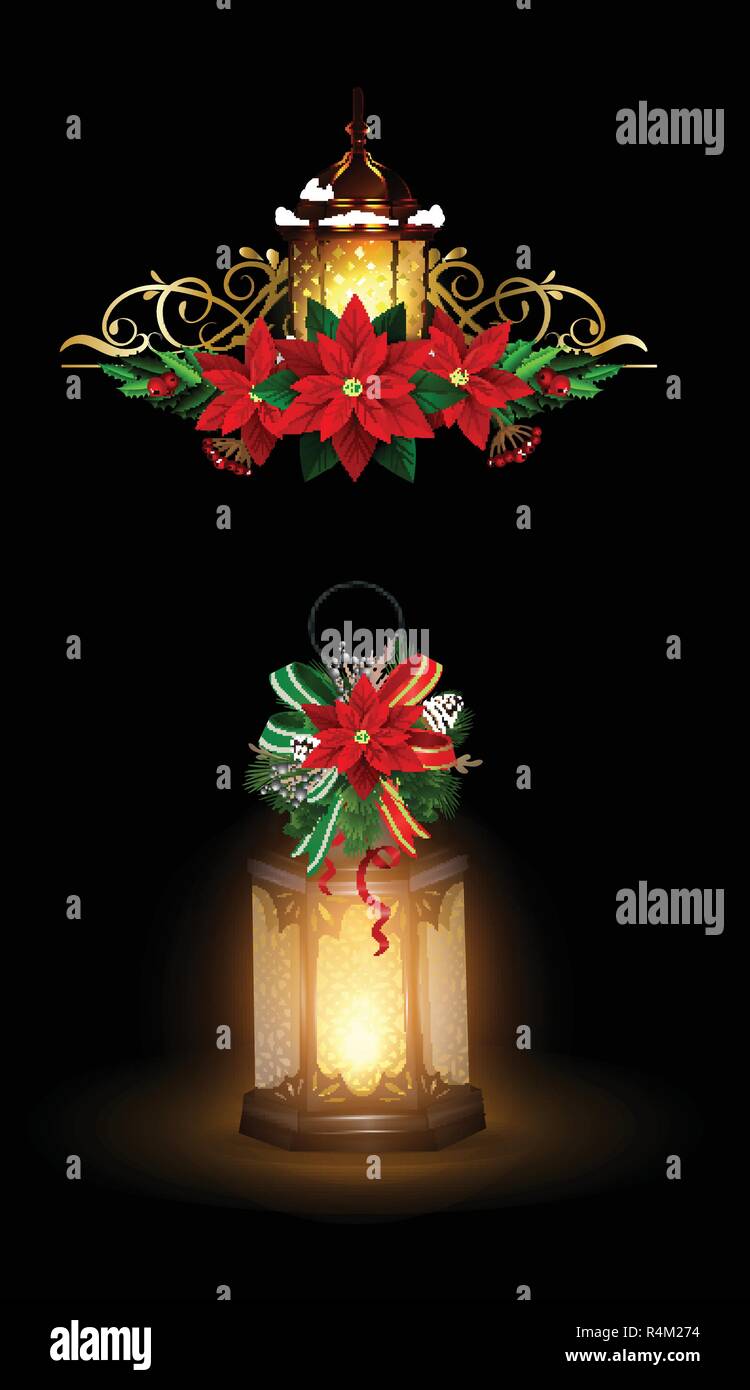 Christmas decoration with street light Stock Vector Image & Art - Alamy