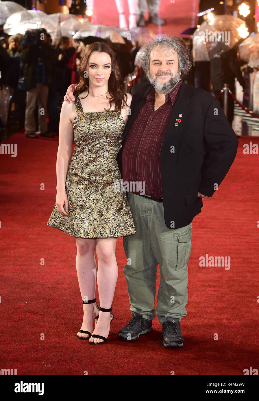 Daughter katie jackson attending mortal engines world premiere held ...