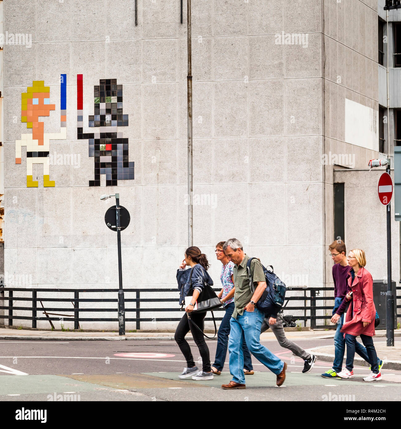 Ceramic Tile Mosaic by the French Urban Artist Invader. Street Art in ...