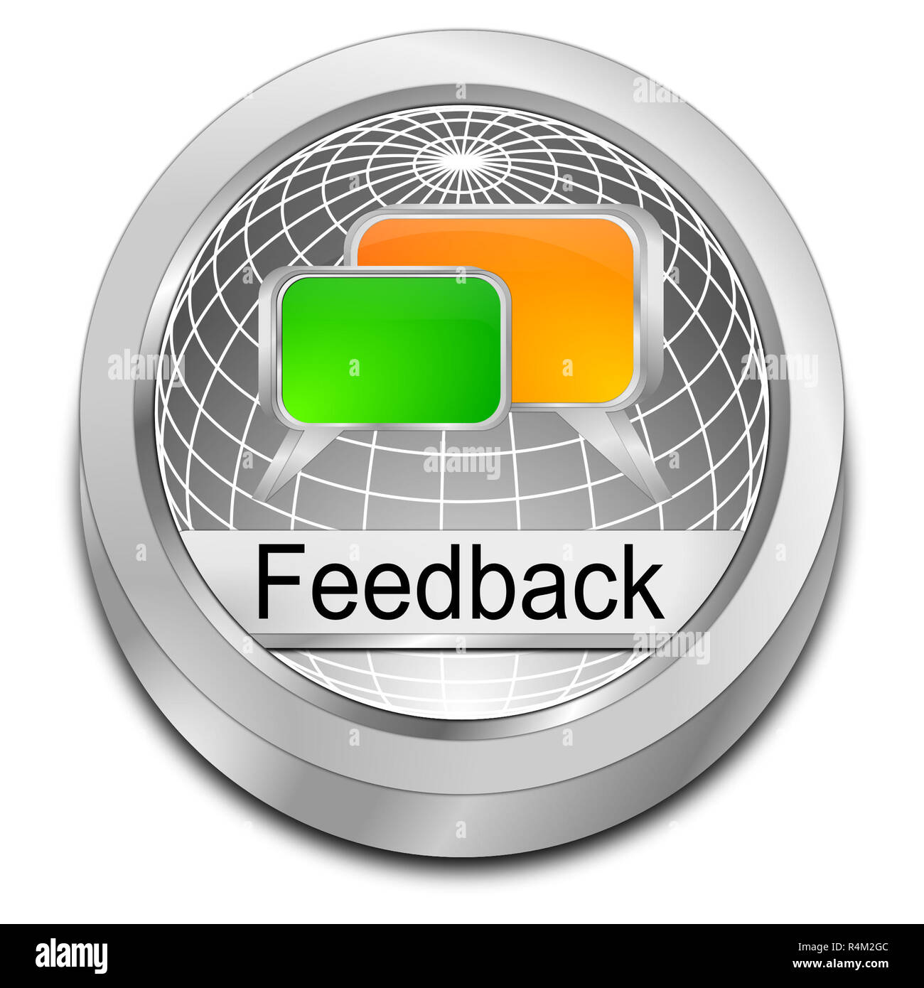 decorative silver Feedback button - 3D illustration Stock Photo - Alamy