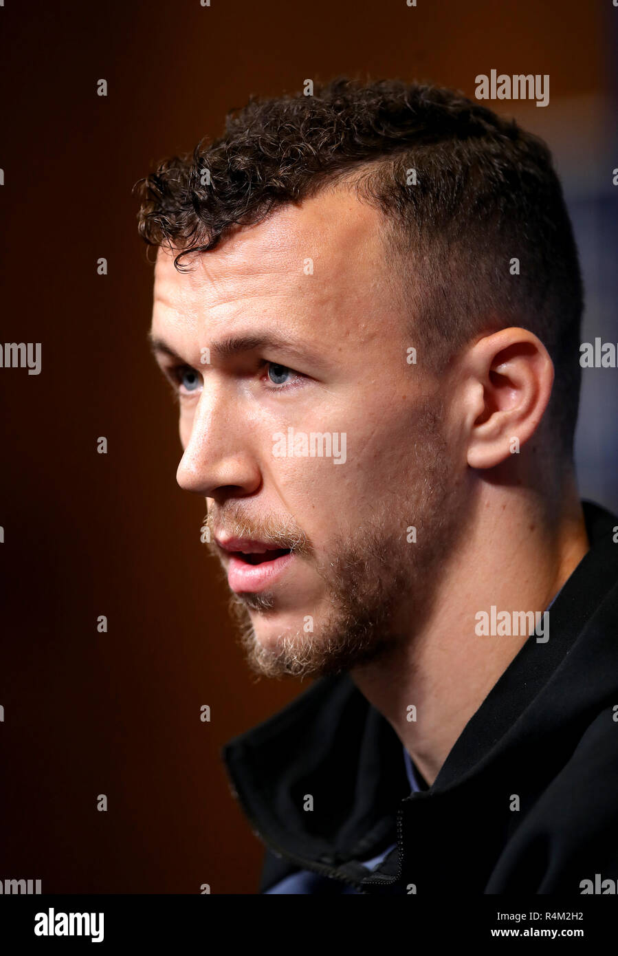 Inter Milan's Ivan Perisic during a press conference at Wembley Stadium ...