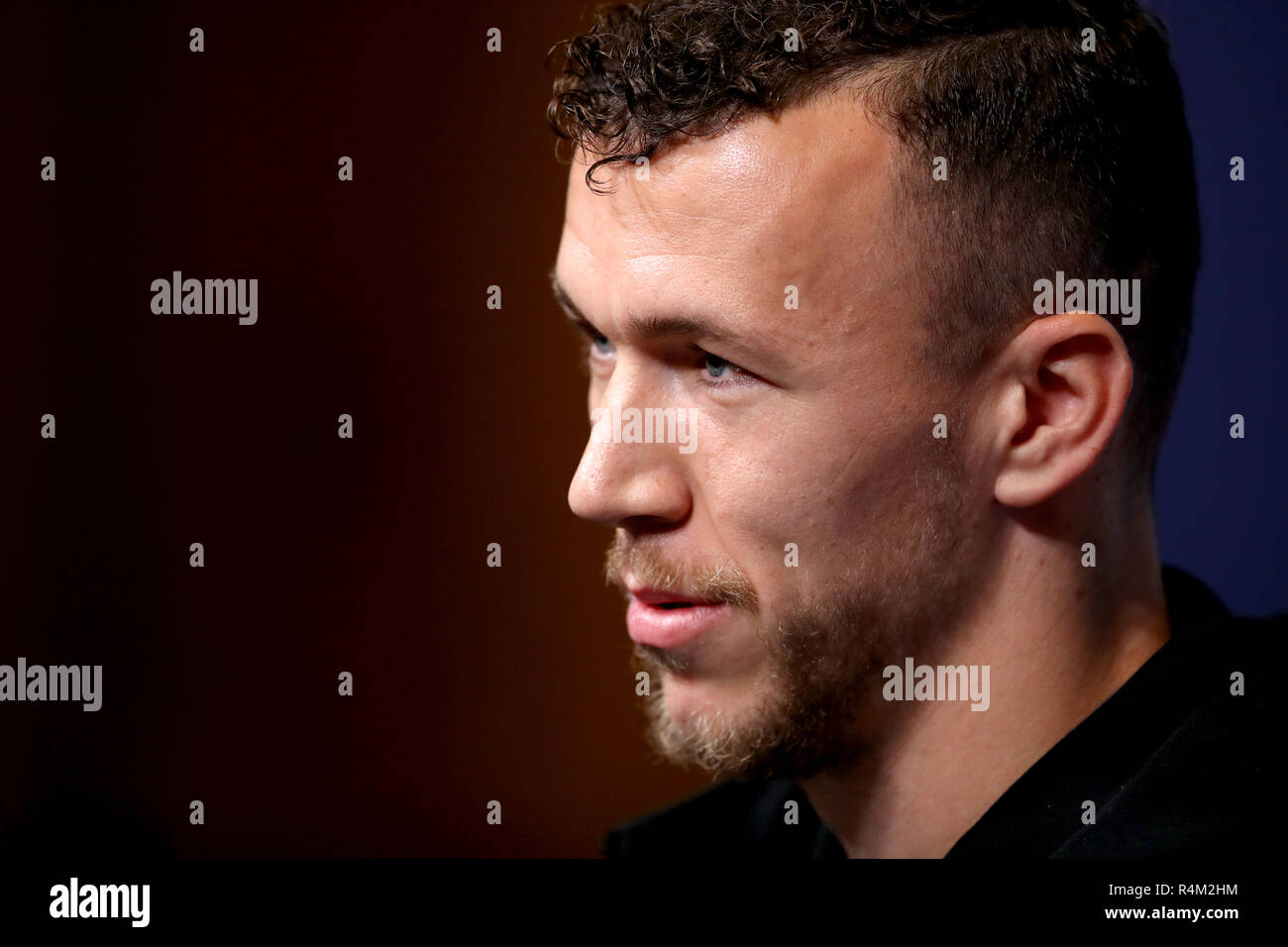 Inter Milan's Ivan Perisic during a press conference at Wembley Stadium ...