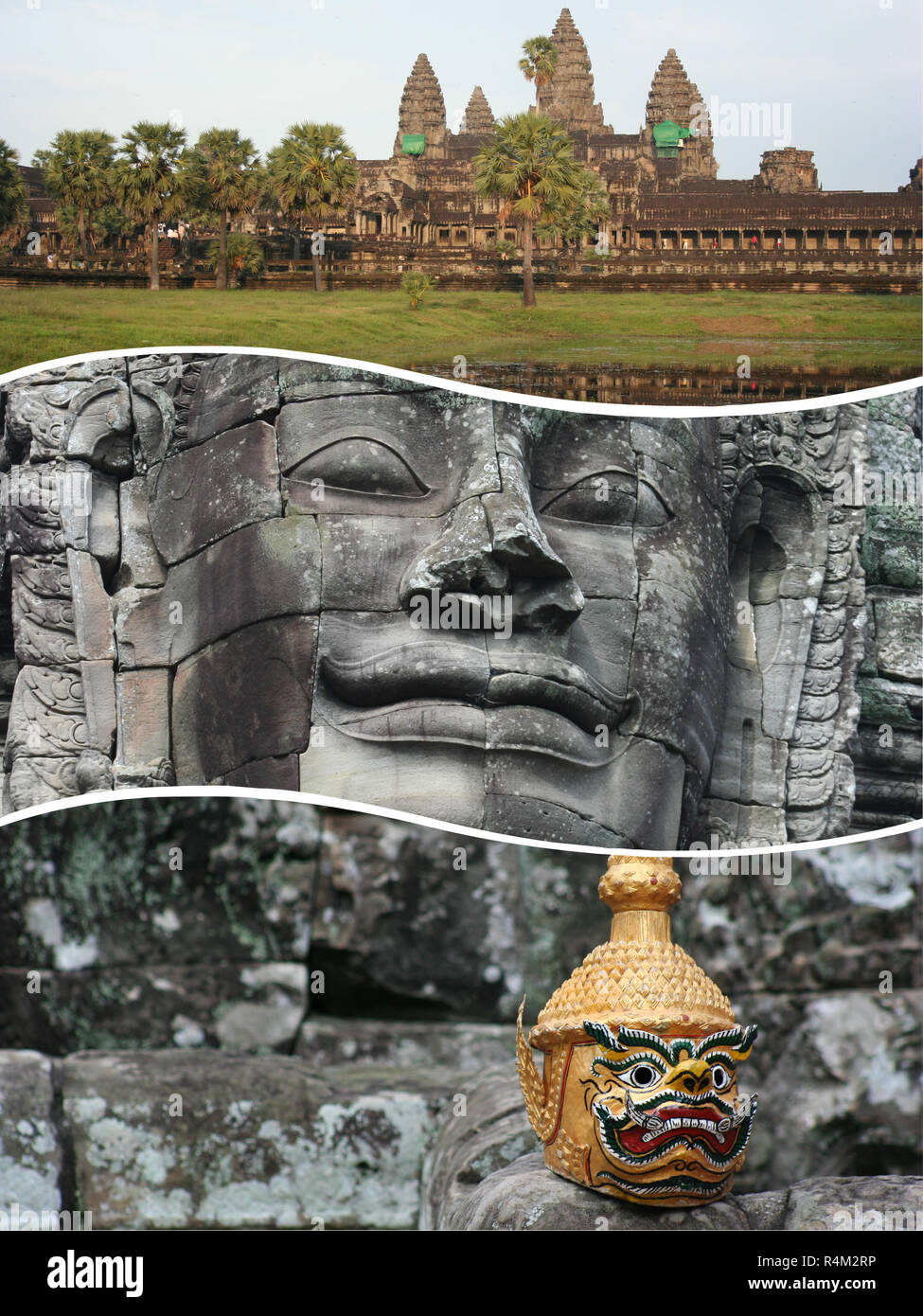 Collage of Angkor Wat ( Cambodia ) images - travel background (my ...