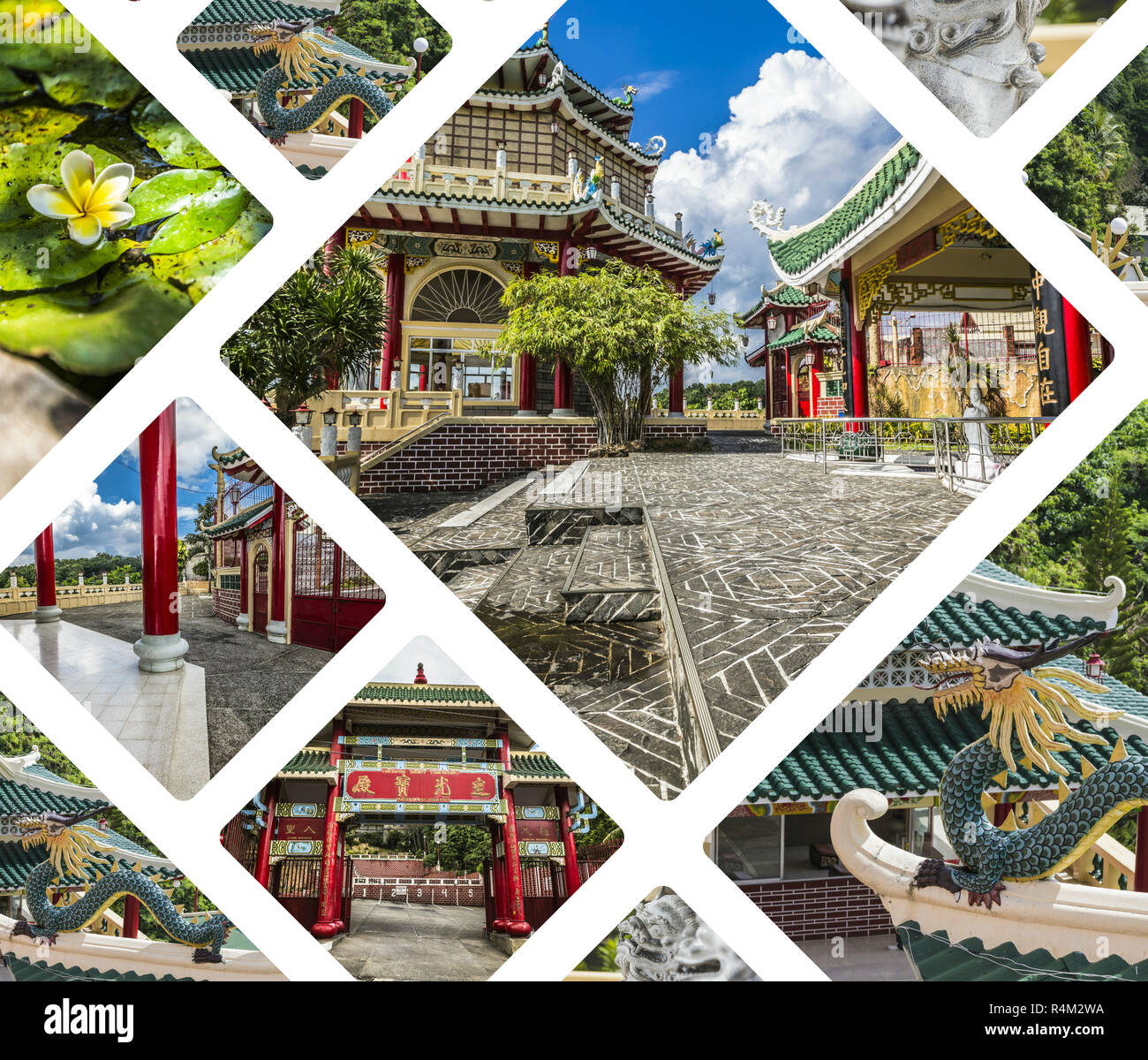 Collage of Taoist Temple in Cebu, Philippines.- travel background (my ...