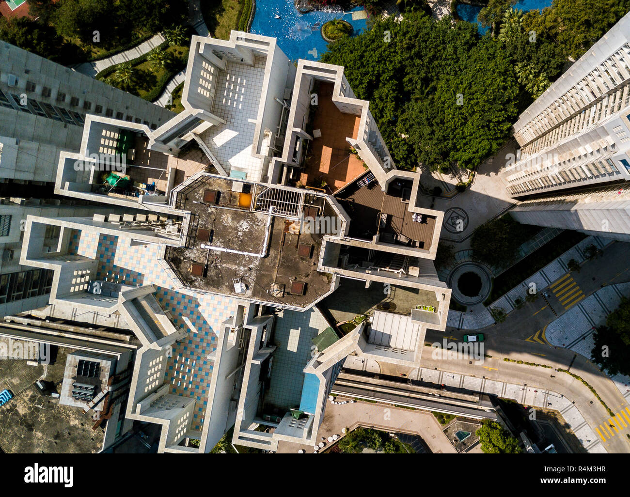 Aerial view of tall building in Hong Kong Stock Photo - Alamy
