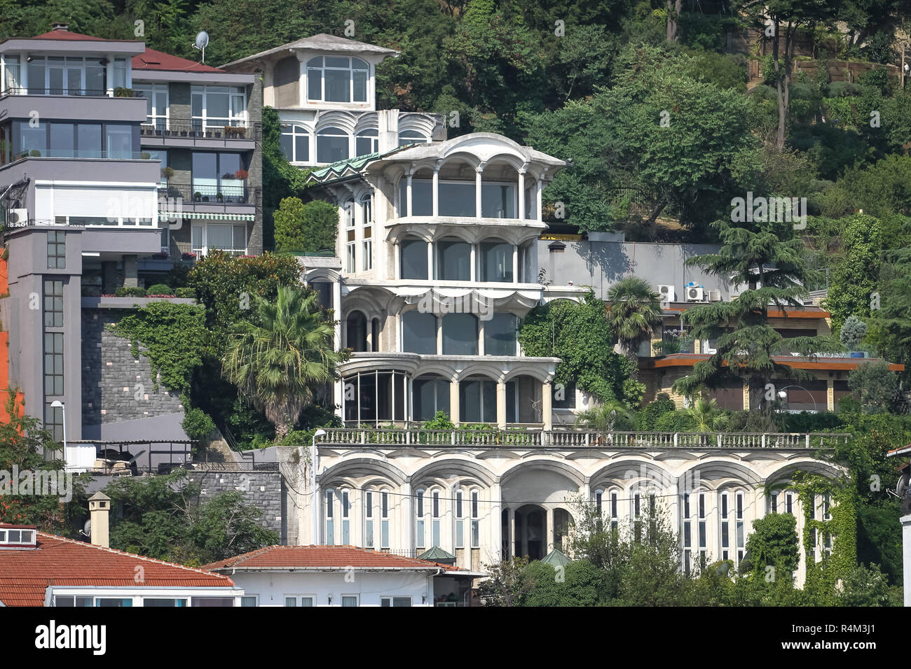 Buildings in Bosphorus Strait Side of Istanbul City, Turkey Stock Photo ...