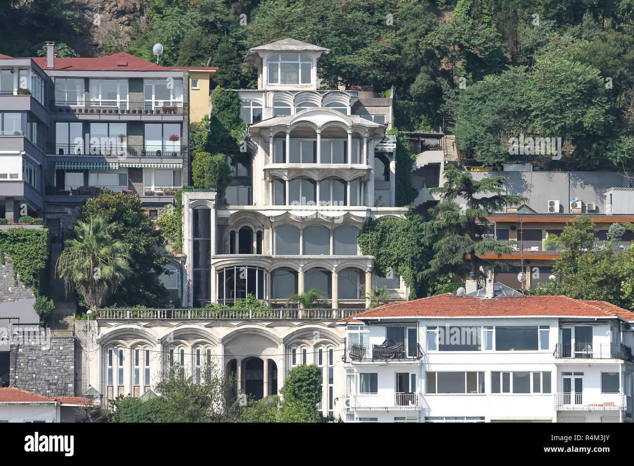 Buildings in Bosphorus Strait Side of Istanbul City, Turkey Stock Photo ...