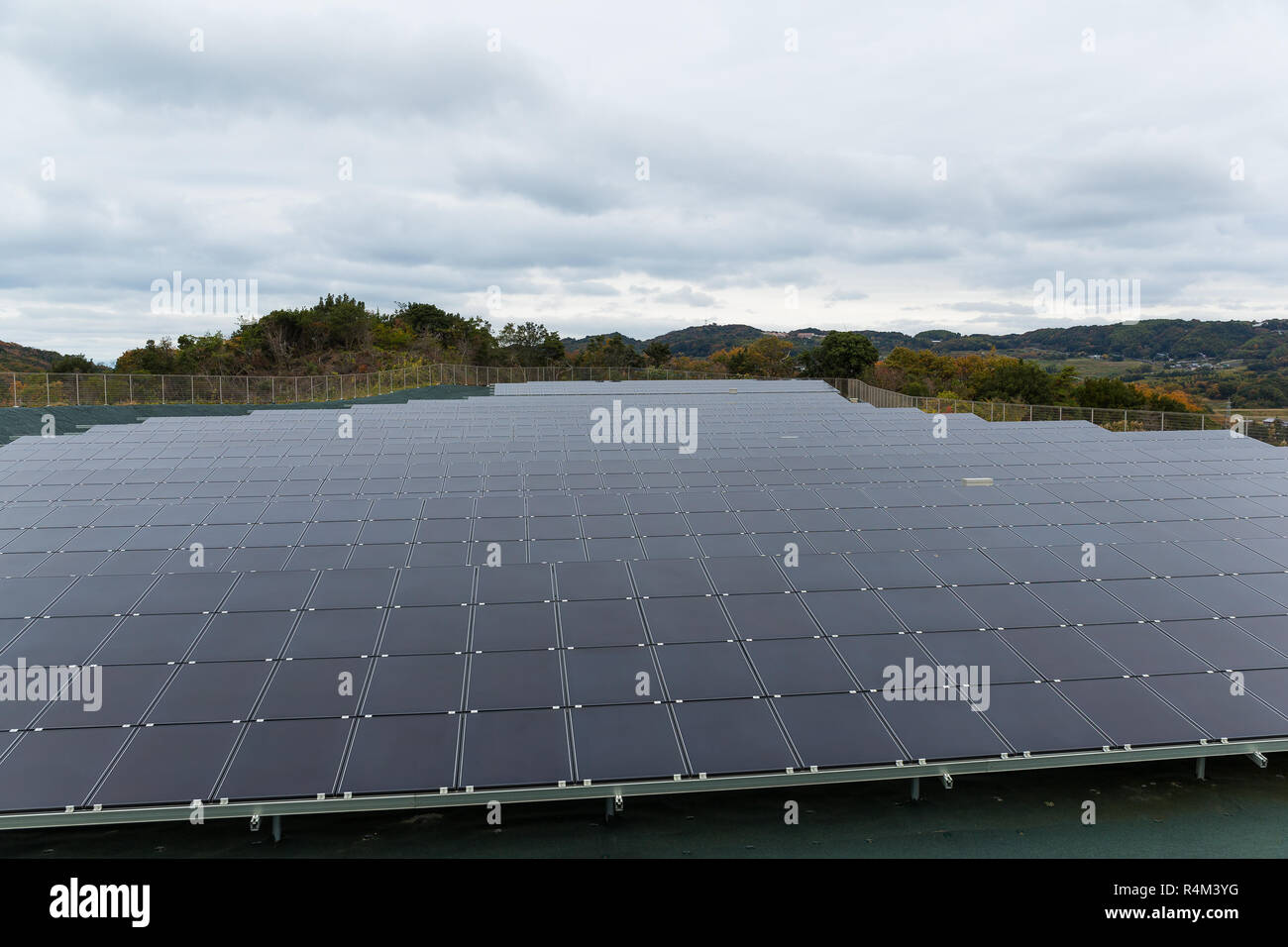 Solar panel station Stock Photo - Alamy