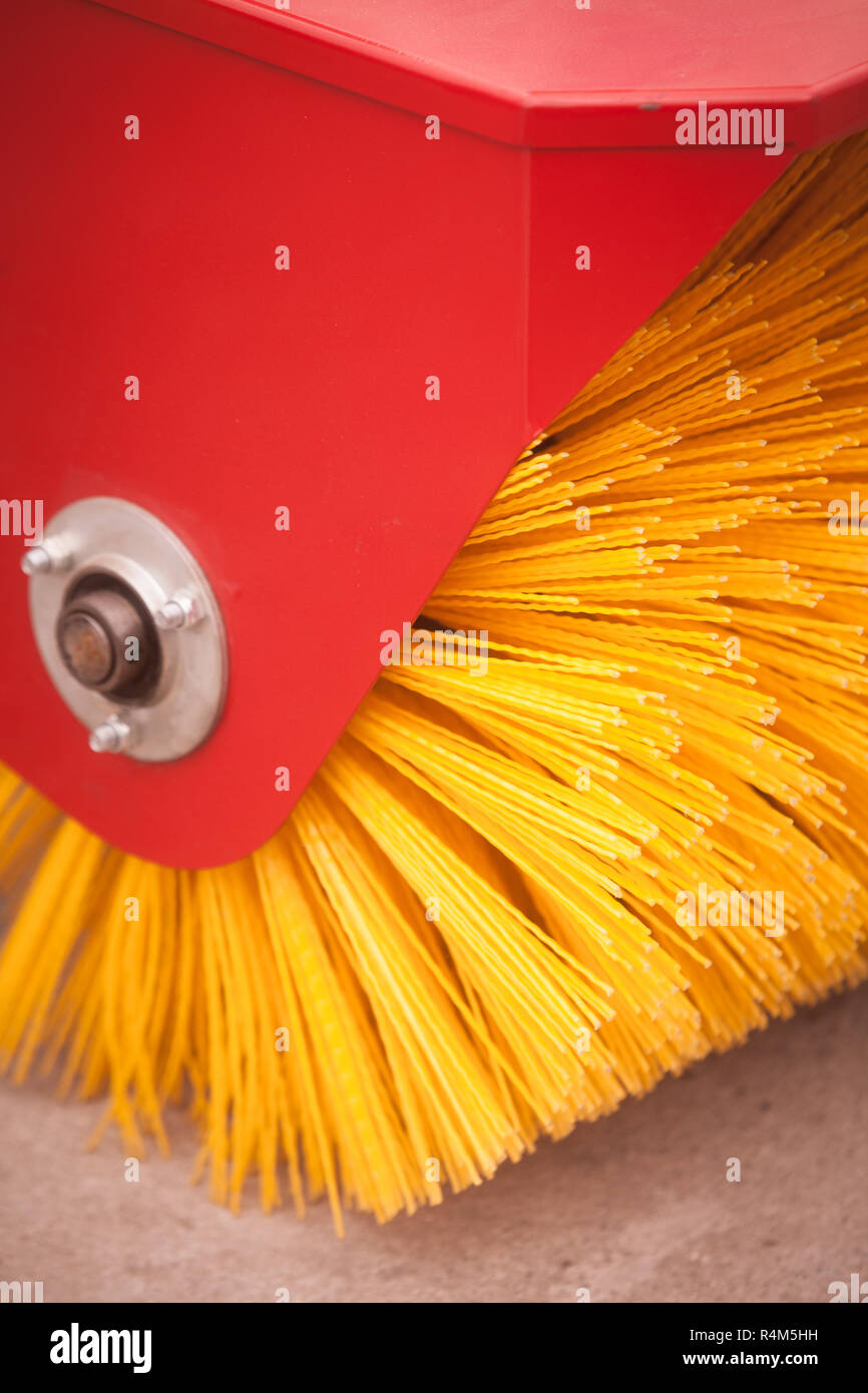 Road brush sweeping machine Stock Photo - Alamy