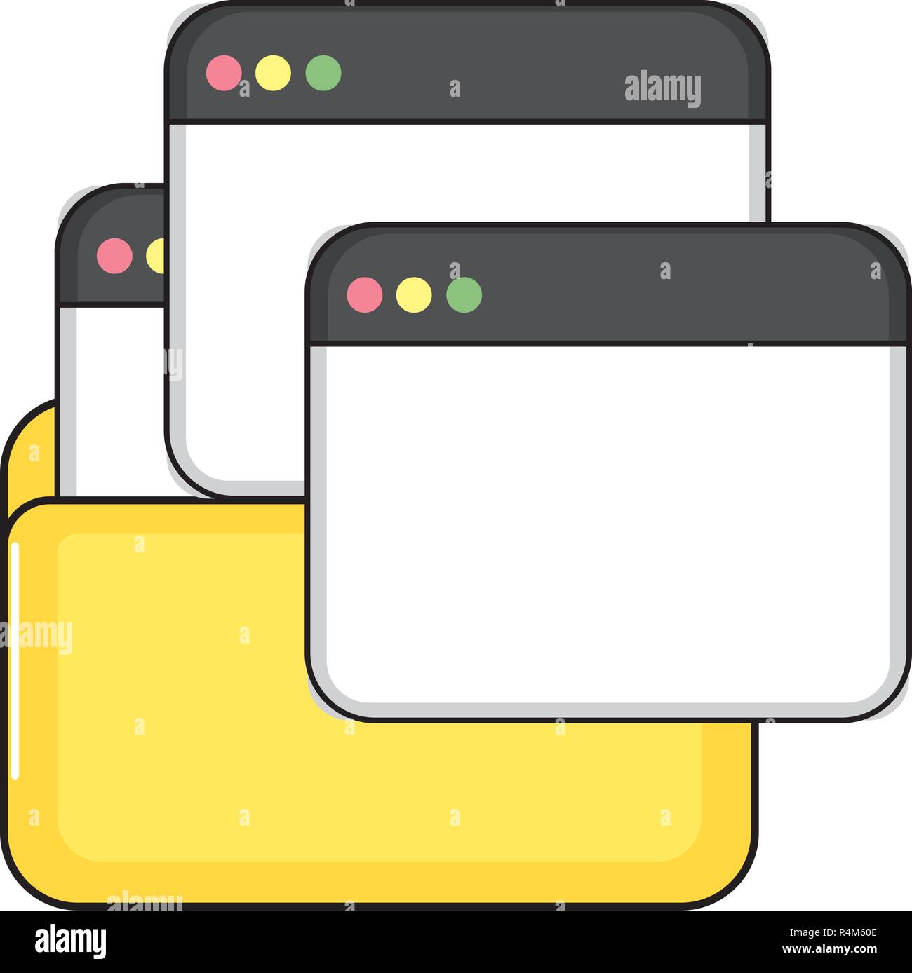 web windows with email cartoon vector illustration graphic design Stock ...