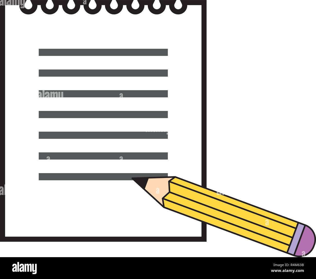 paper list with pencil vector illustration graphic design Stock Vector ...