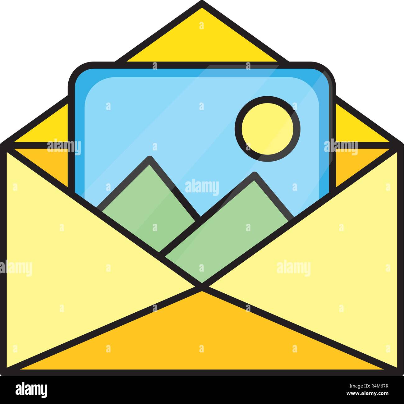 technology web email with image cartoon vector illustration graphic ...