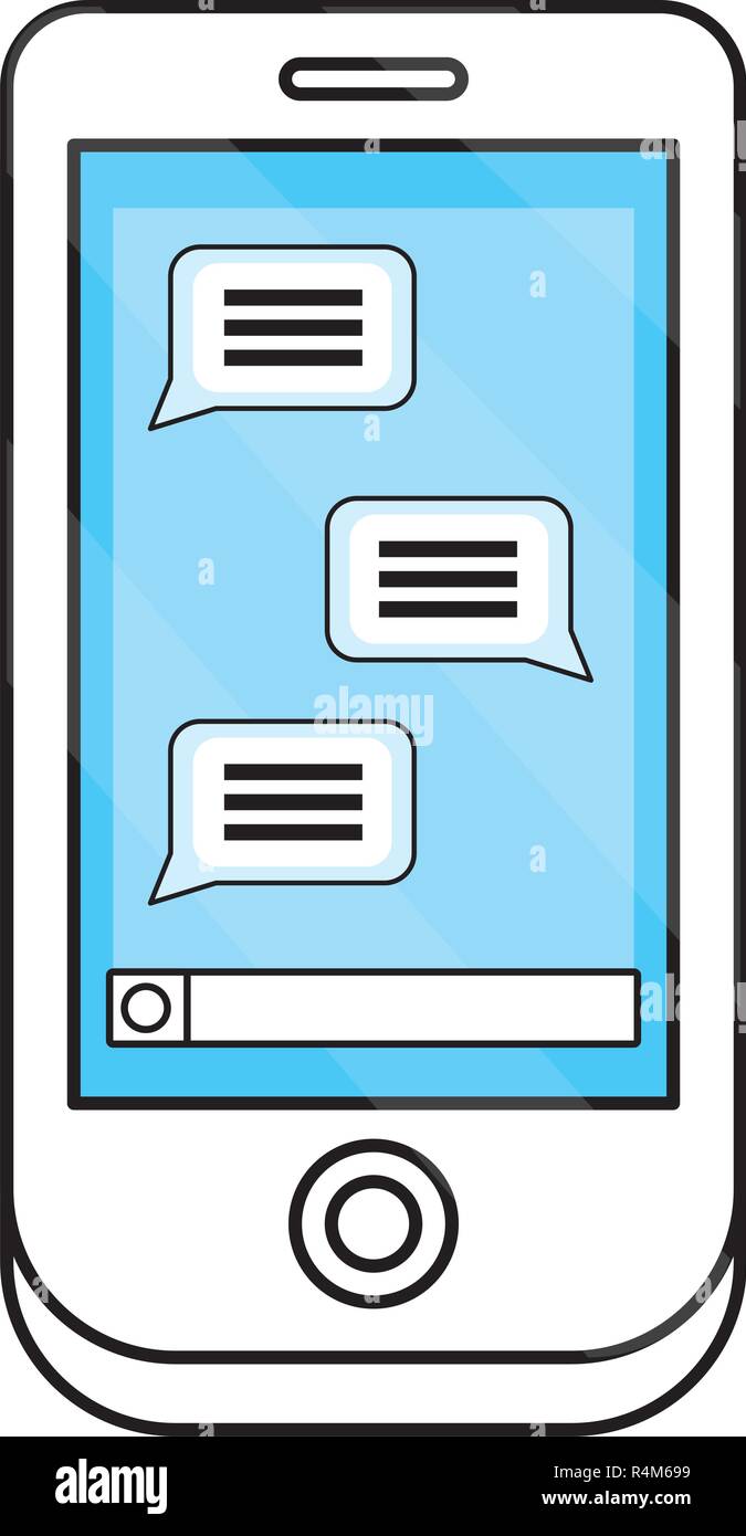 technology smartphone chatting cartoon vector illustration graphic ...
