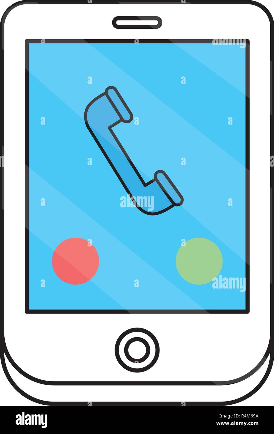 technology smartphone calling cartoon vector illustration graphic ...