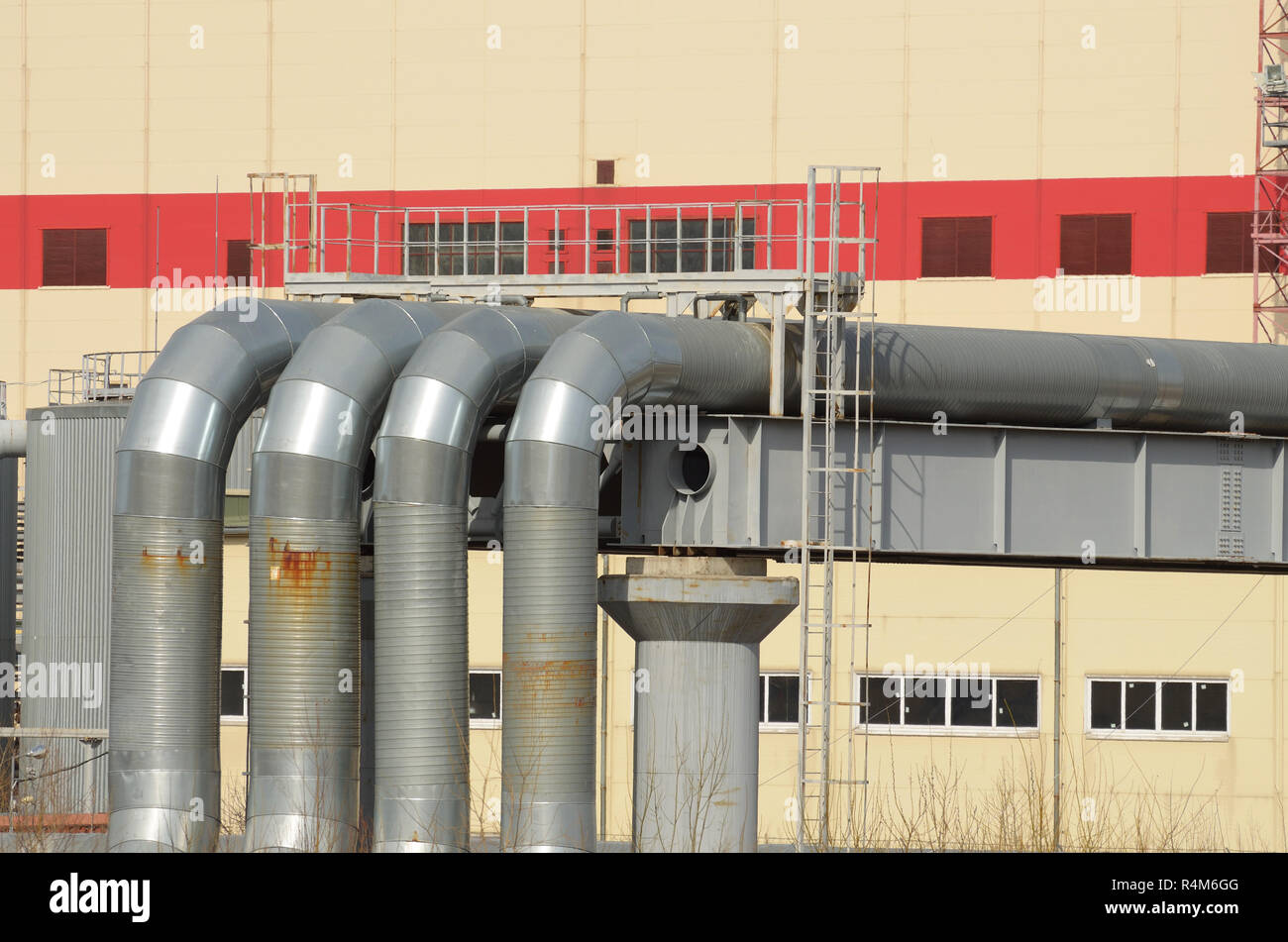 heating main going to the city from the thermal station.Hot water flows ...