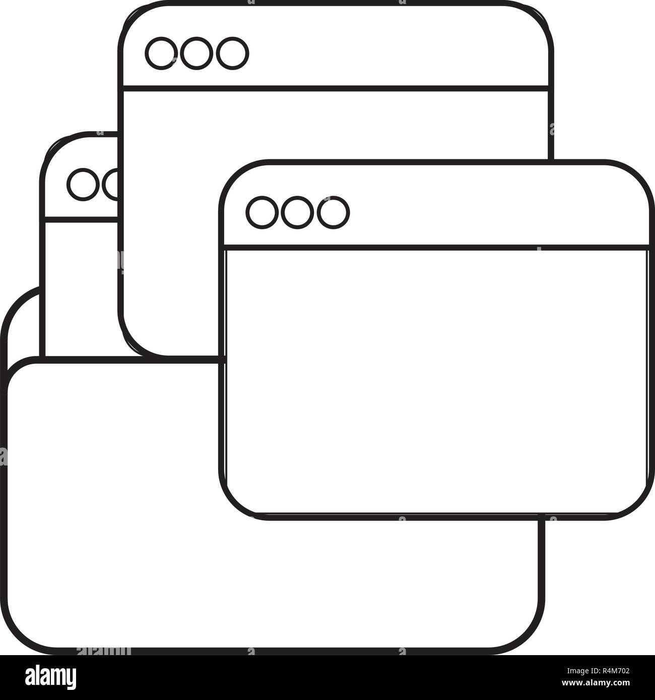 web windows with email cartoon vector illustration graphic design Stock ...