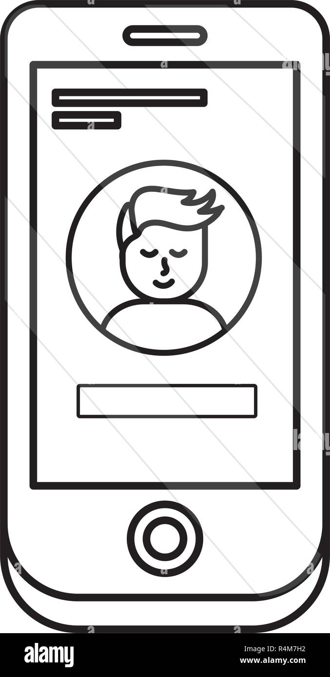 technology smartphone with contact information cartoon vector ...