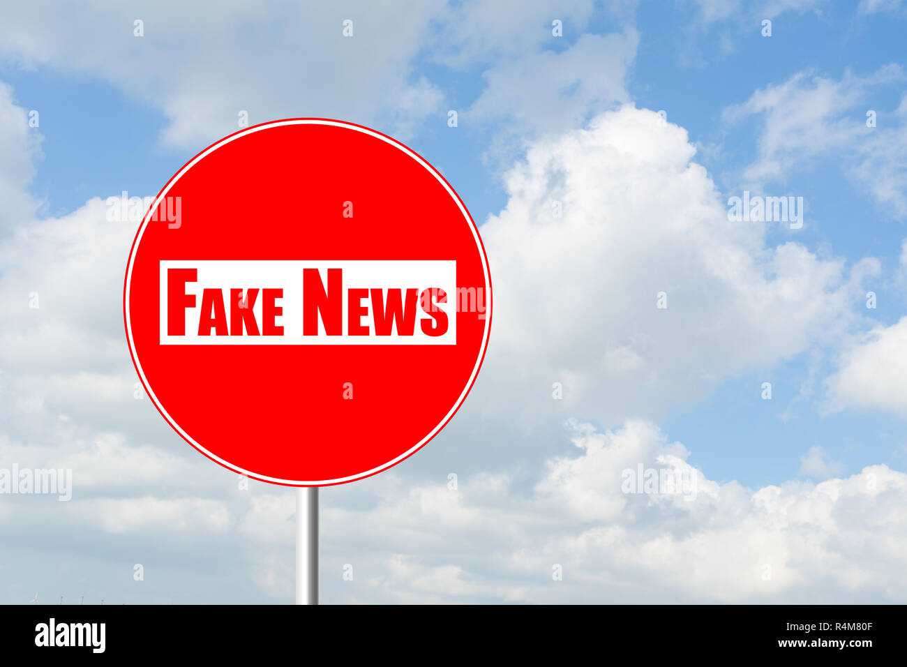 No entry for fake news prohibitory traffic sign Stock Photo - Alamy