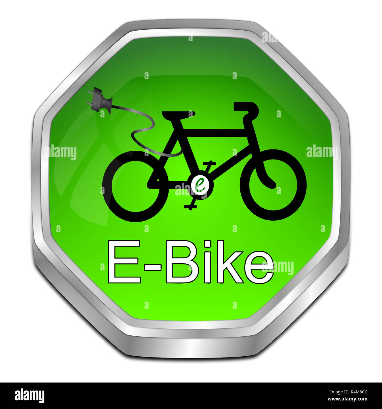 green E-Bike Button - 3D illustration Stock Photo - Alamy