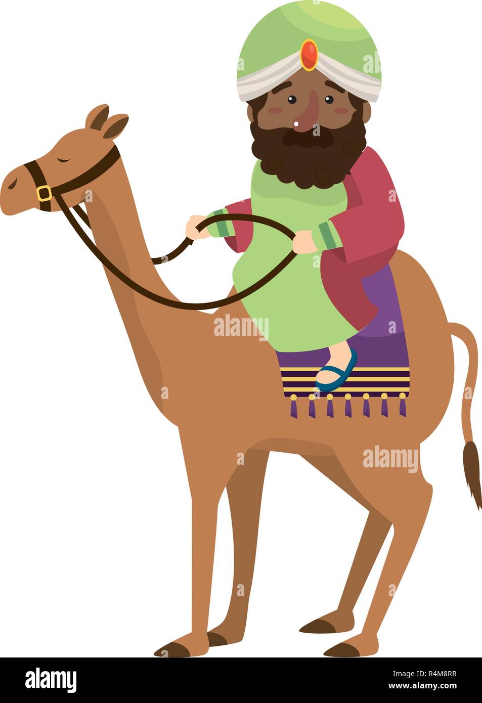christmas nativity scene wise man with camel cartoon vector ...