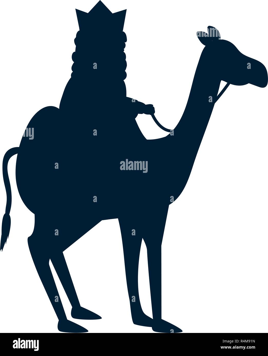 christmas nativity scene wise man with camel cartoon vector ...