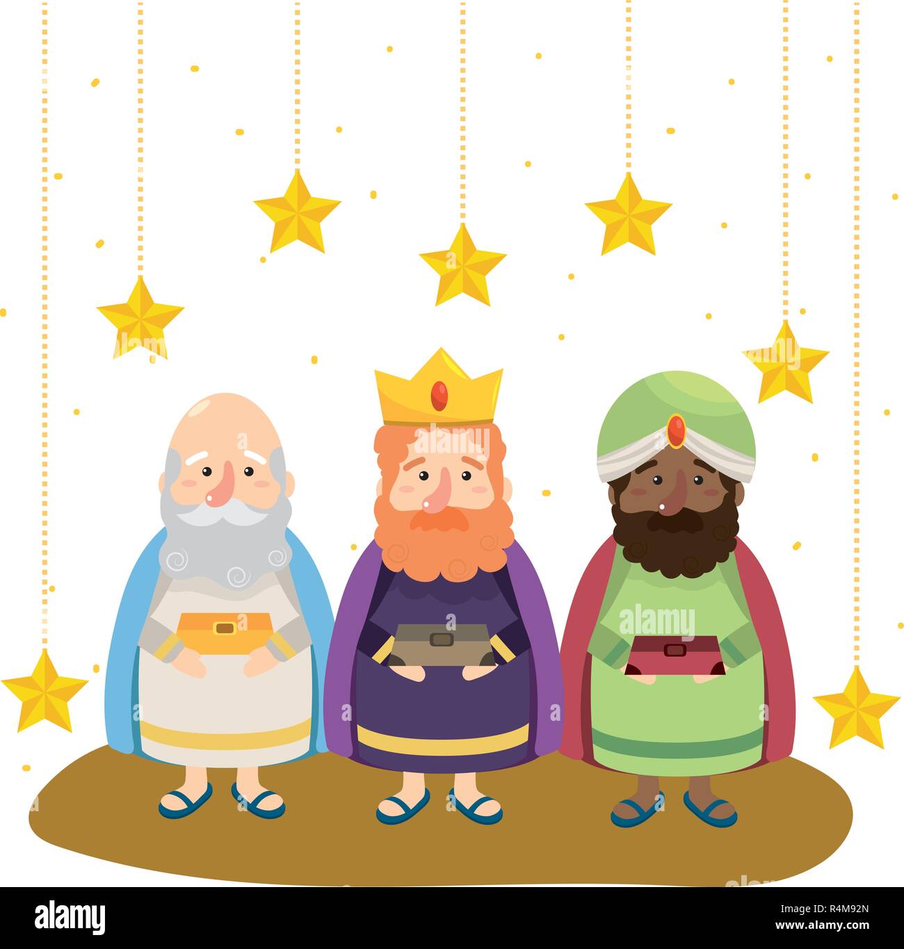 Mary joseph jesus wise men cartoon Stock Vector Images - Alamy