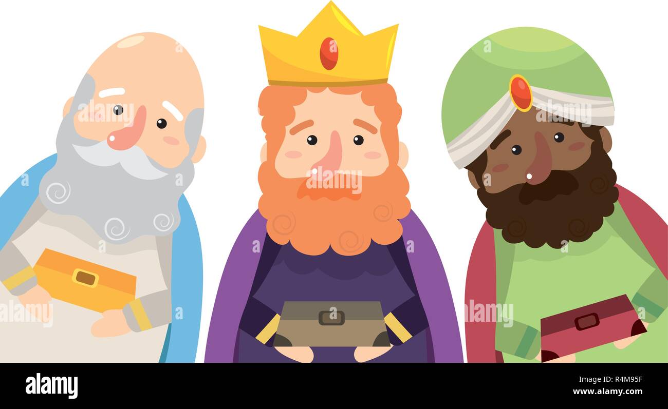 christmas nativity scene wise men cartoon vector illustration graphic ...